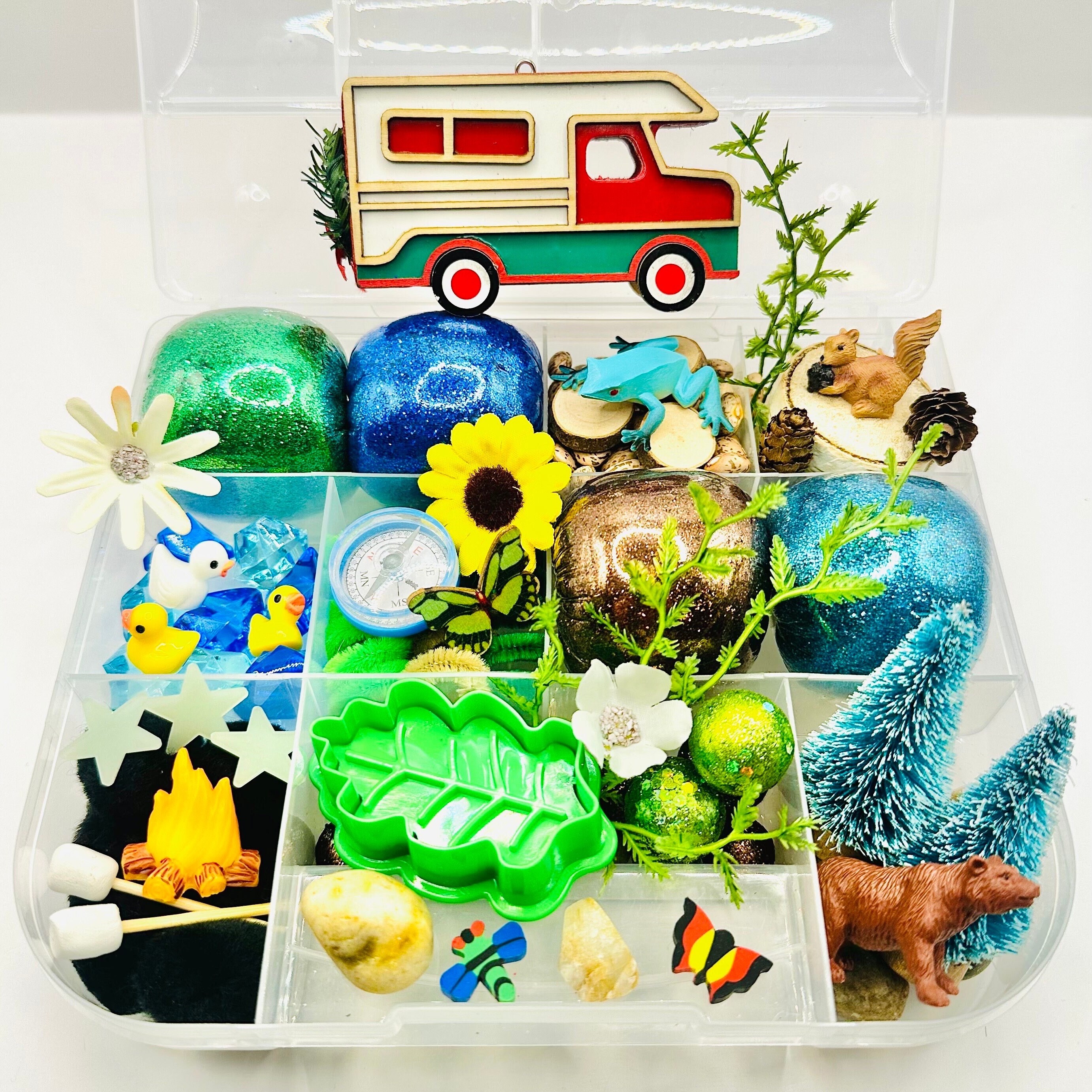 Camping Playdough Kit, Camping Sensory Kit, Sensory Bin, Playdoh Kit ...