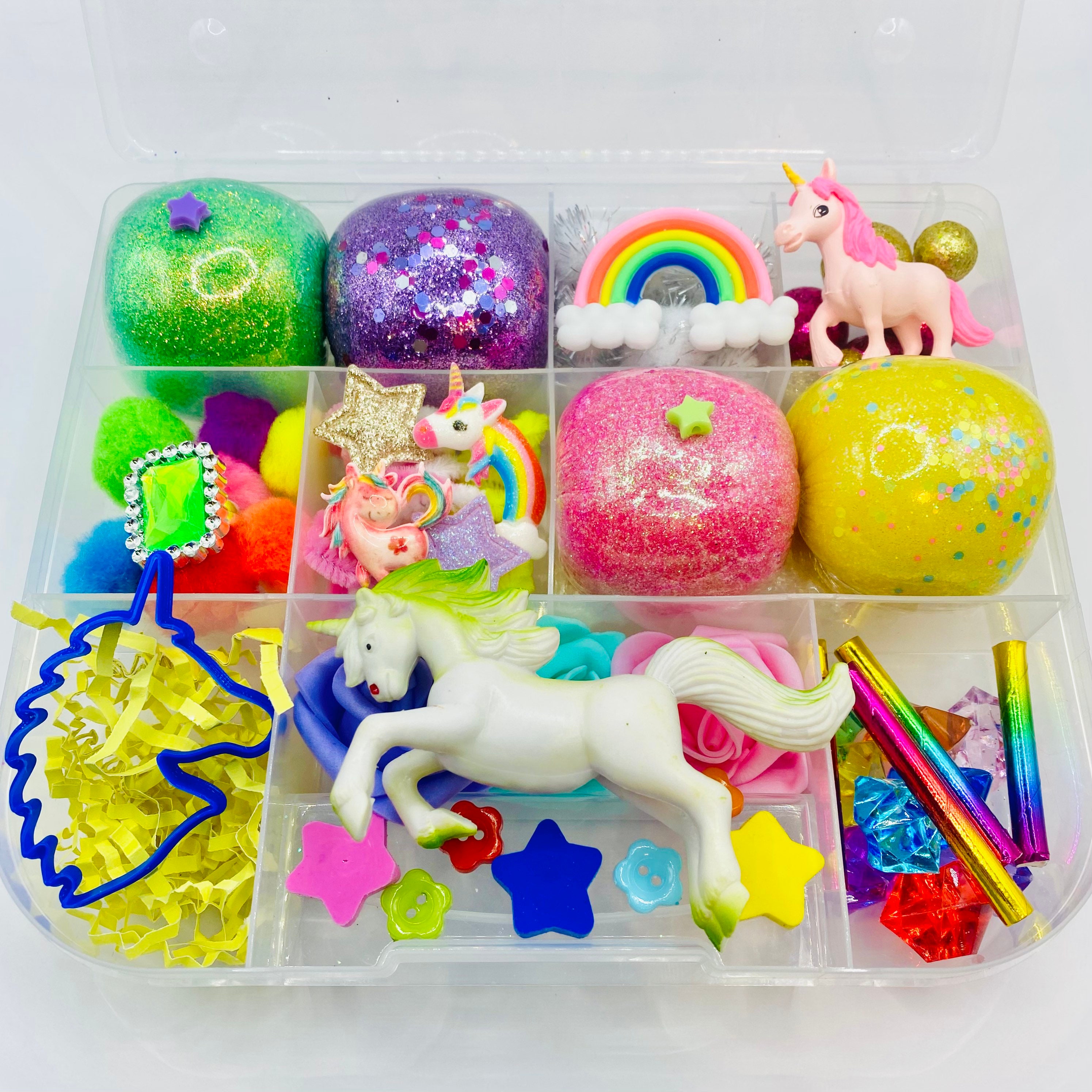 Rainbow Unicorn Playdough Kit, Unicorn Playdough Kit, Sensory Bin ...
