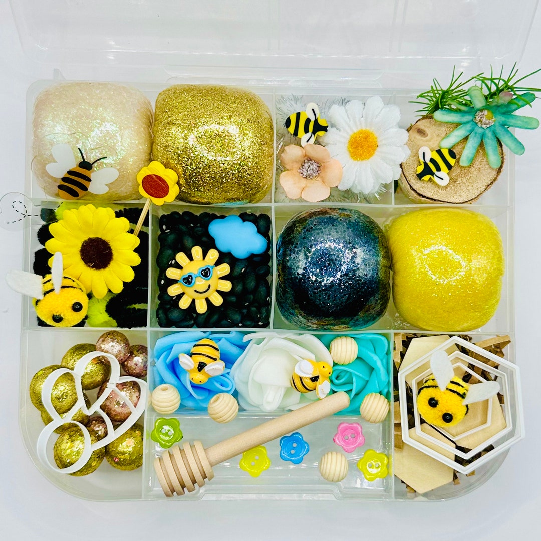 Bumble Bee Playdough Kit, Sensory Kit, Sensory Bin, Playdoh Kit, Play ...