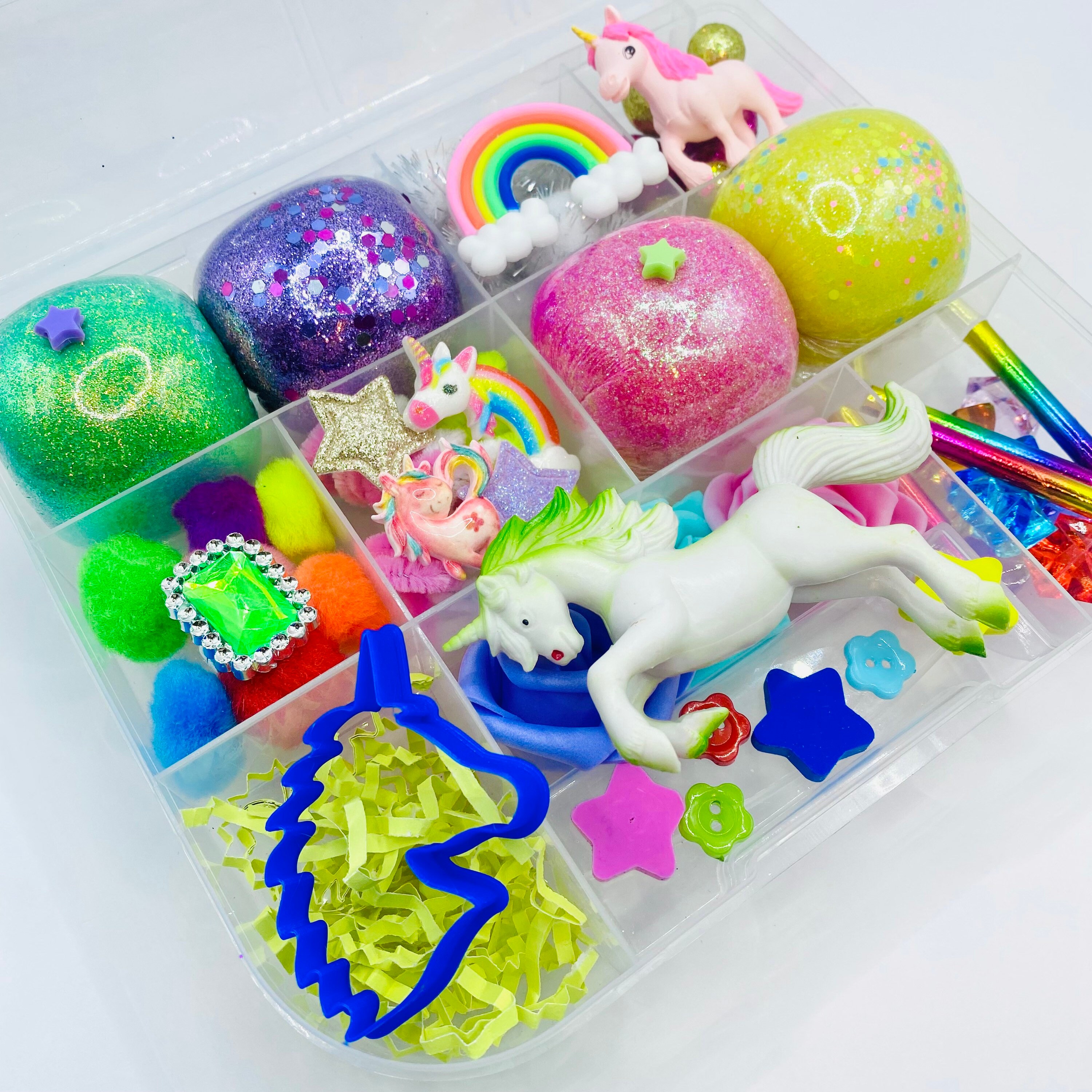 Rainbow Unicorn Playdough Kit, Unicorn Playdough Kit, Sensory Bin ...