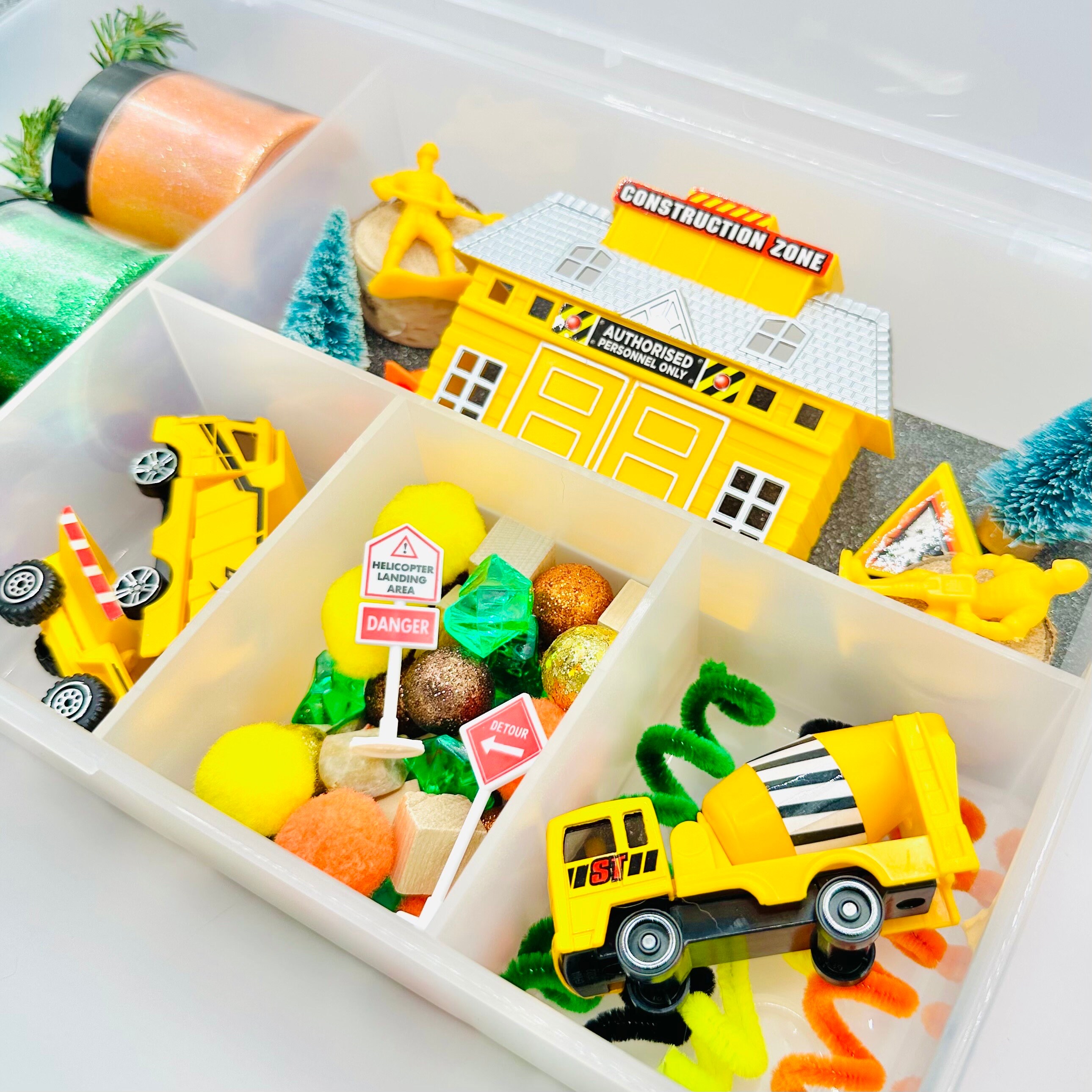 Construction Playdough Kit, Sensory Kit, Sensory Bin, Playdoh Kit ...