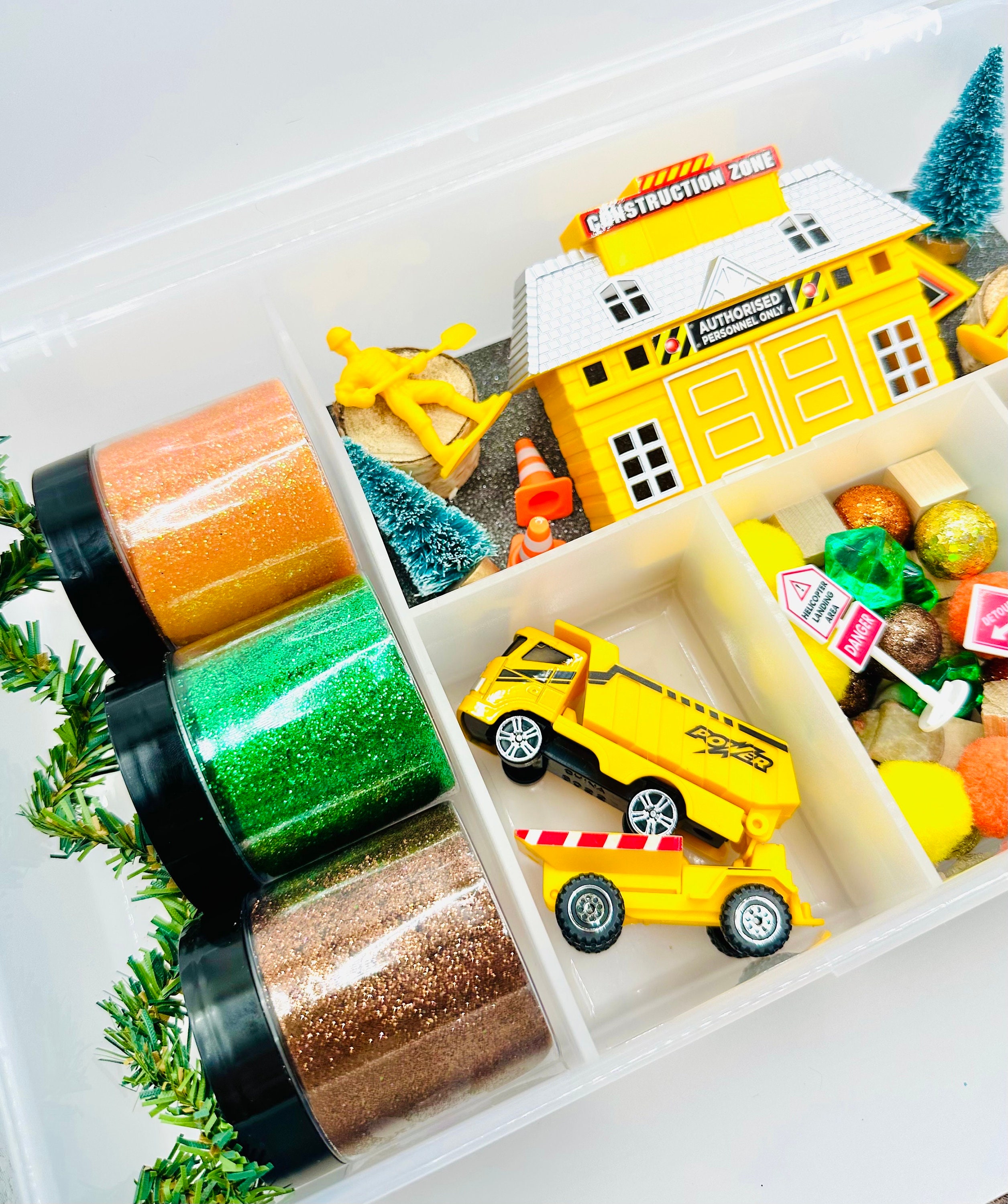 Construction Playdough Kit, Sensory Kit, Sensory Bin, Playdoh Kit ...