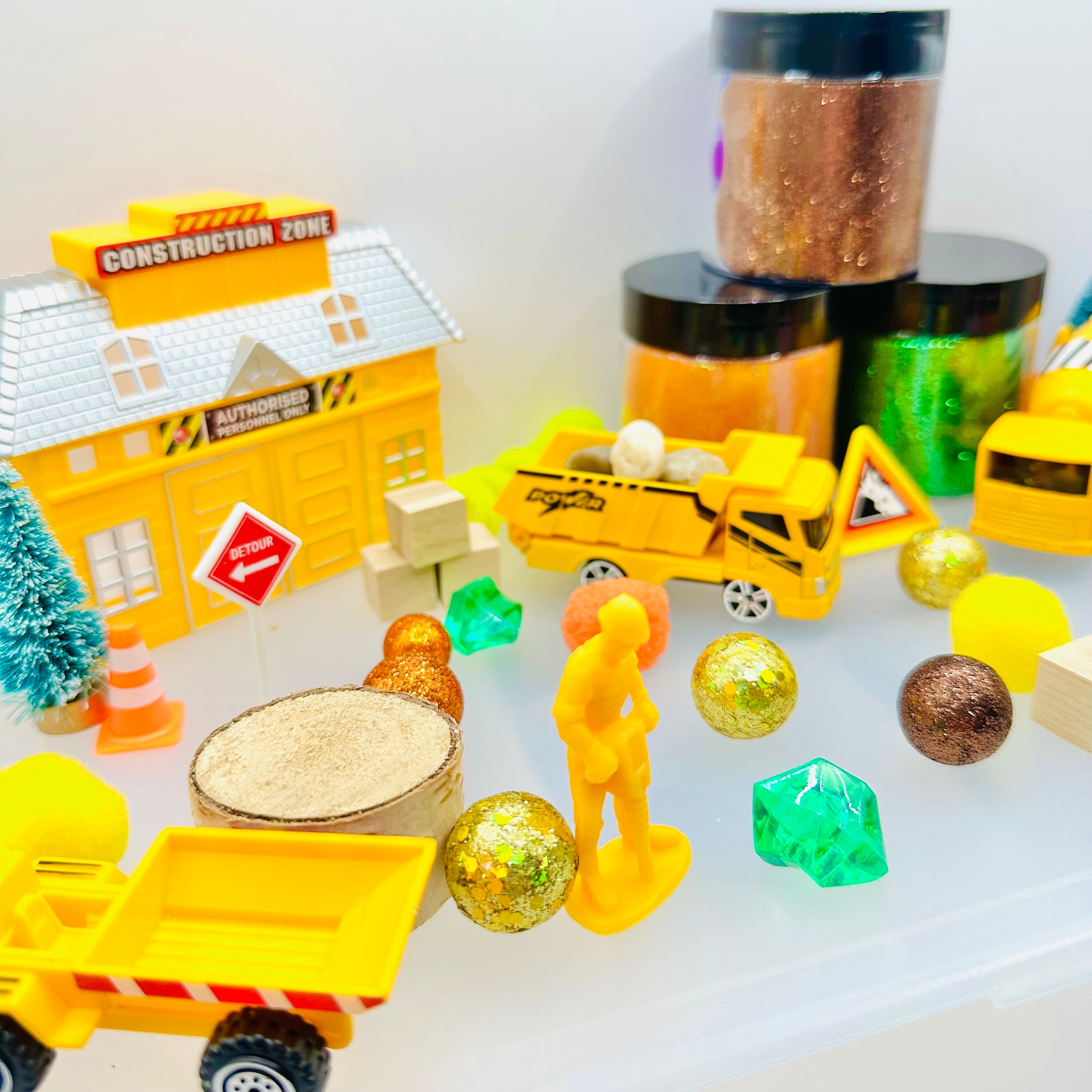 Construction Playdough Kit, Sensory Kit, Sensory Bin, Playdoh Kit ...