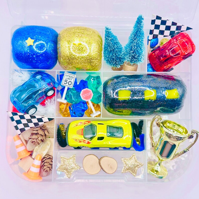 Race Car Playdough Kit Car Playdough Kit Sensory Kit - Etsy