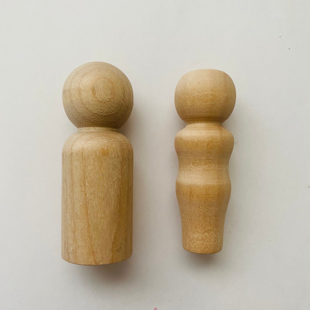 Wooden Peg Figures, Wooden Figurines, Wood Peg People, Wooden Peg ...