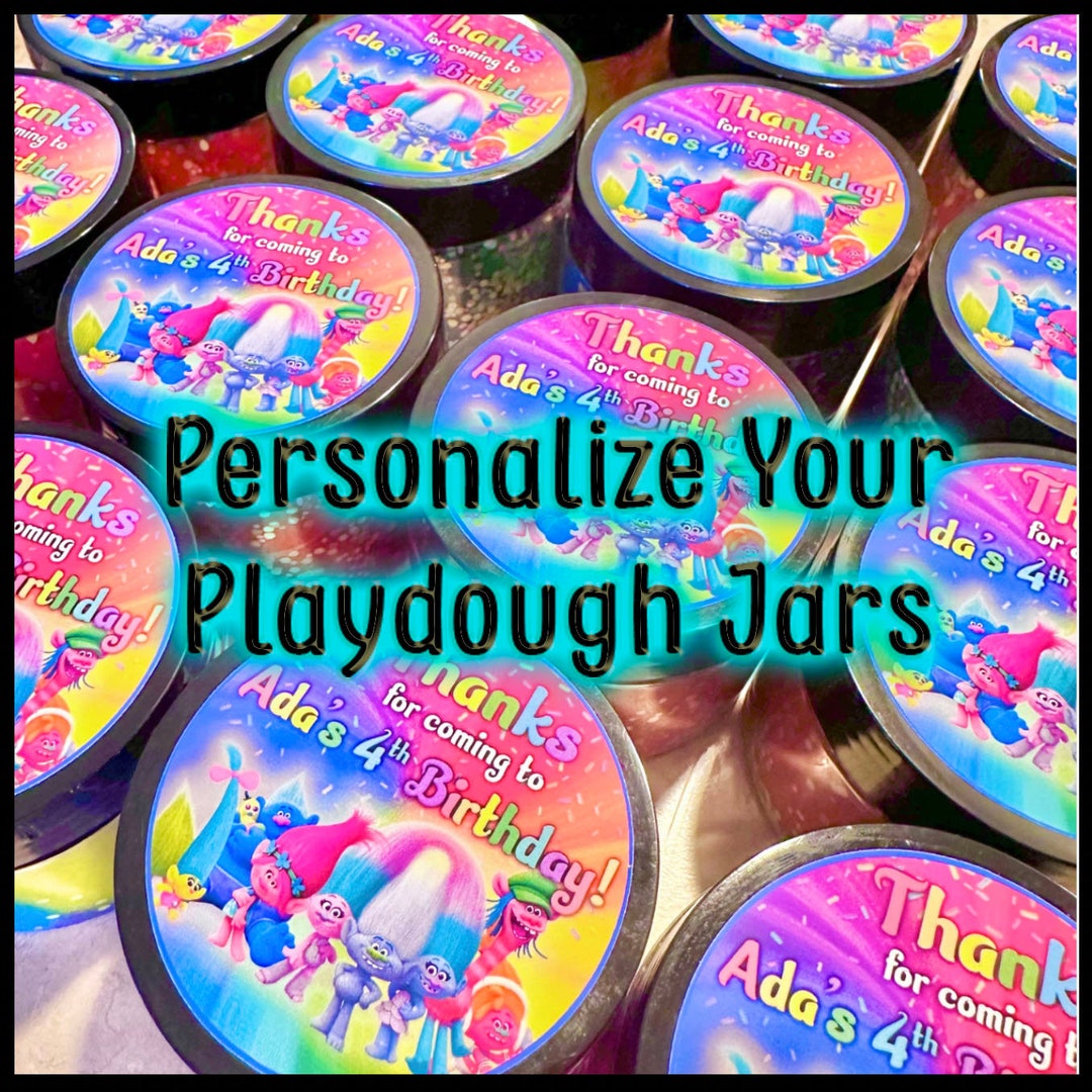 Custom Party Favor Stickers, Custom Playdough Jar Labels, Custom Labels ...