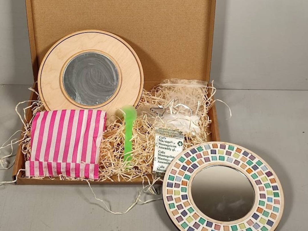 Mosaic Tile Make Your Own Mirror DIY Craft Kit, Circle - Etsy UK