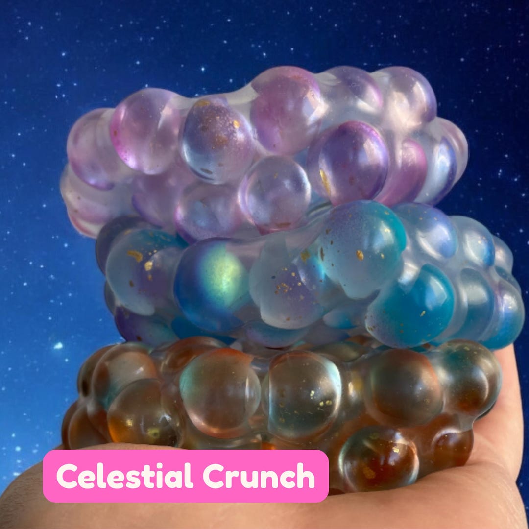 Celestial Vacuum Clear Sensory Fidget Ball, Crunchy Glass Marbles ASMR ...