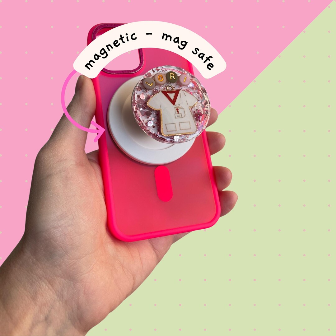 Mag Safe Magnetic Cute Resin Pop Socket, Handmade Custom Name Cell ...