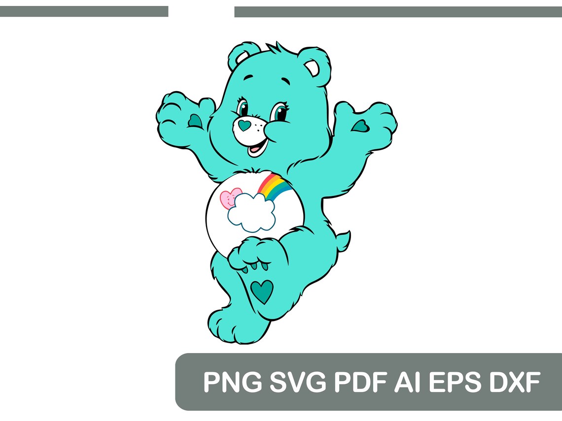 1 Care Bear Bashful Heart Bear Printable Cricut Iron on - Etsy