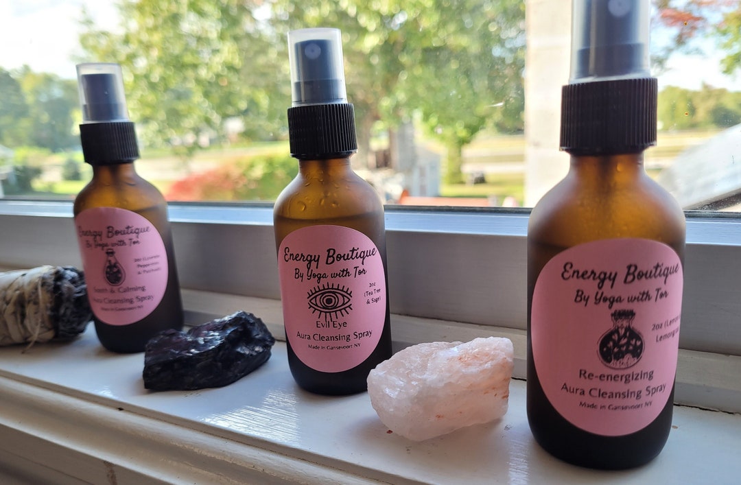 Positive Energy Room Spray, Crystal Infused Mist for Aura Cleansing ...