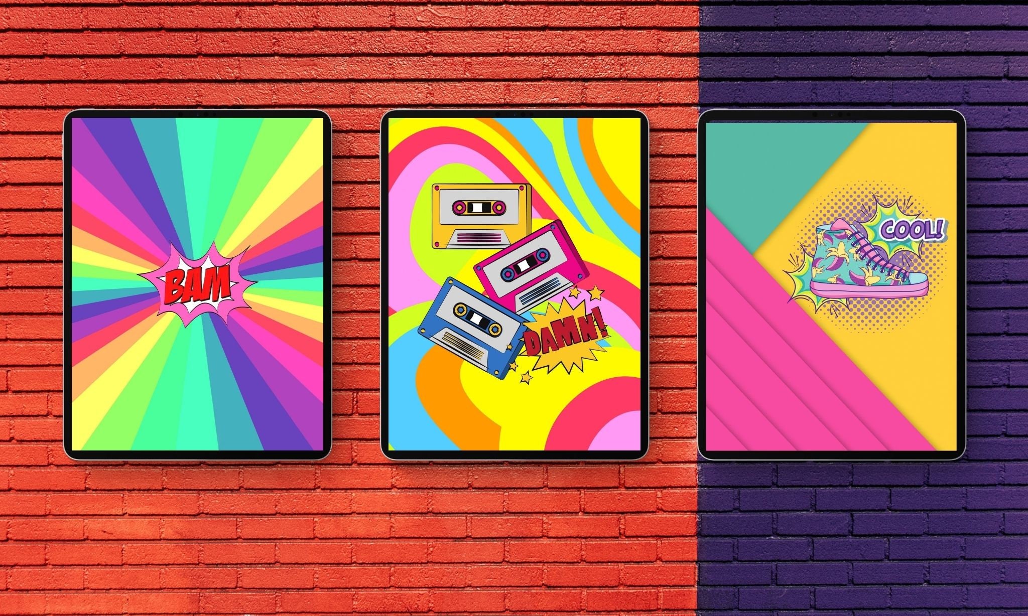 Pop Art Wall Decor Printable Set Comic Pop Art Style Wall - Etsy Canada