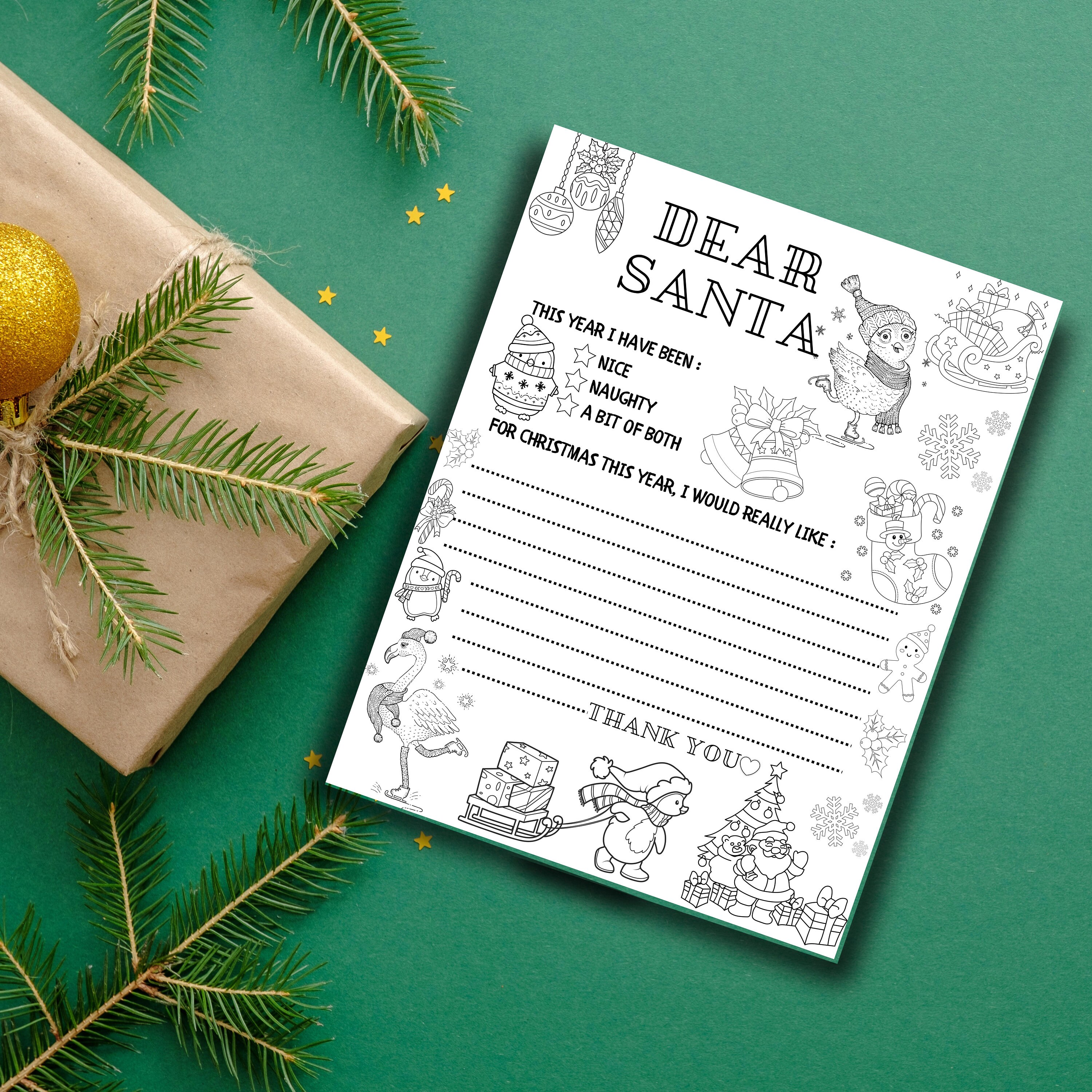 Letter to Dear Santa Coloring Page, Dear Santa Wish List, Letter to ...