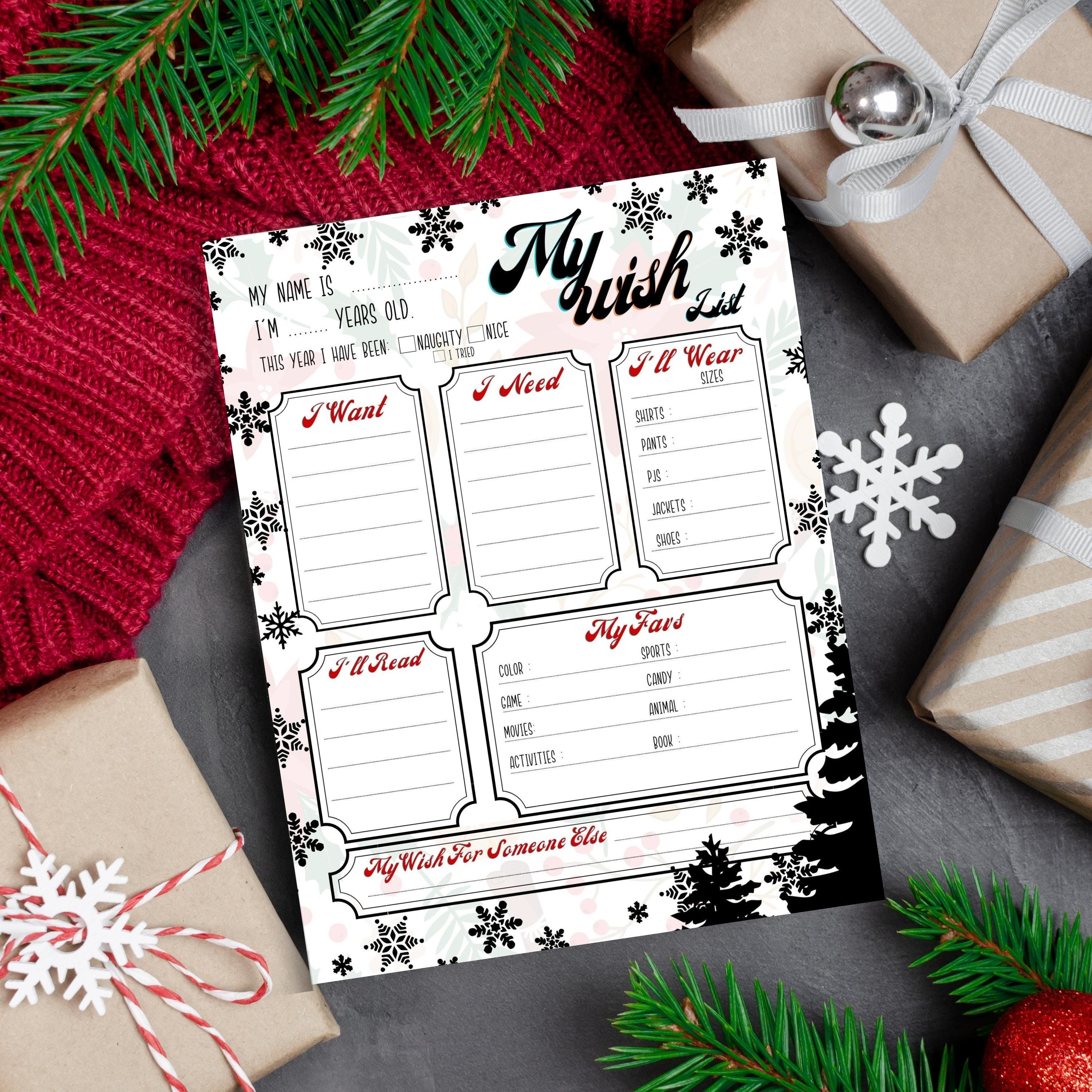 Printable Christmas Gift Wish List Template, My Christmas Wish List ...