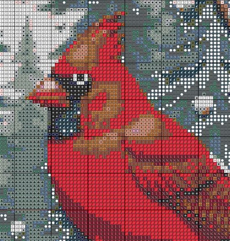 Christmas Cross Stitch Pattern - Winter Cardinals Design, Holiday ...