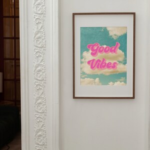 Good Vibes Poster, Good Vibes Print Art, Hippie Room Decor, Retro ...