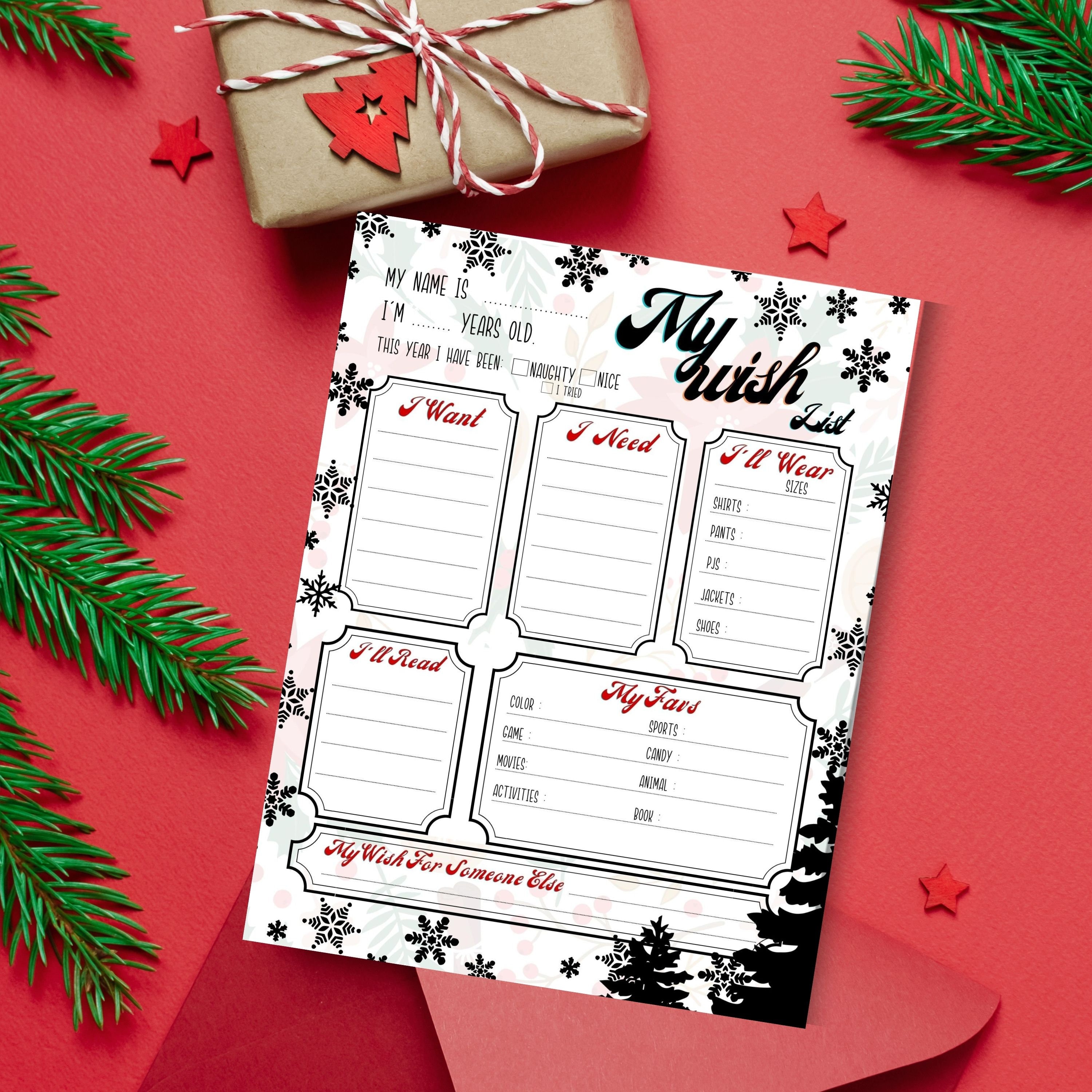 Printable Christmas Gift Wish List Template, My Christmas Wish List ...