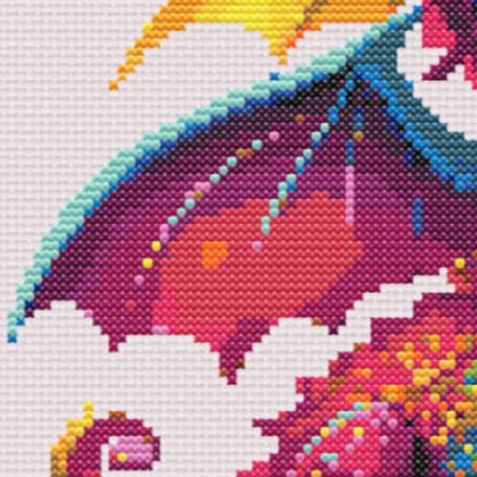 Cute Rainbow Dragon Cross Stitch, Instant Download PDF Pattern, Counted ...