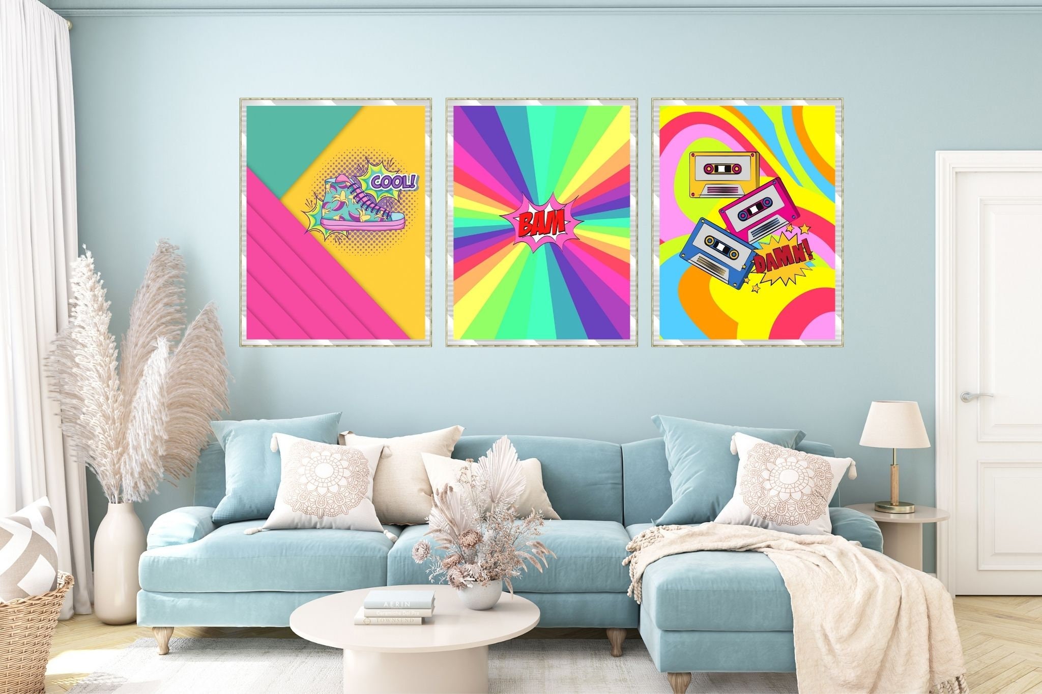 Pop Art Wall Decor Printable Set Comic Pop Art Style Wall - Etsy Canada