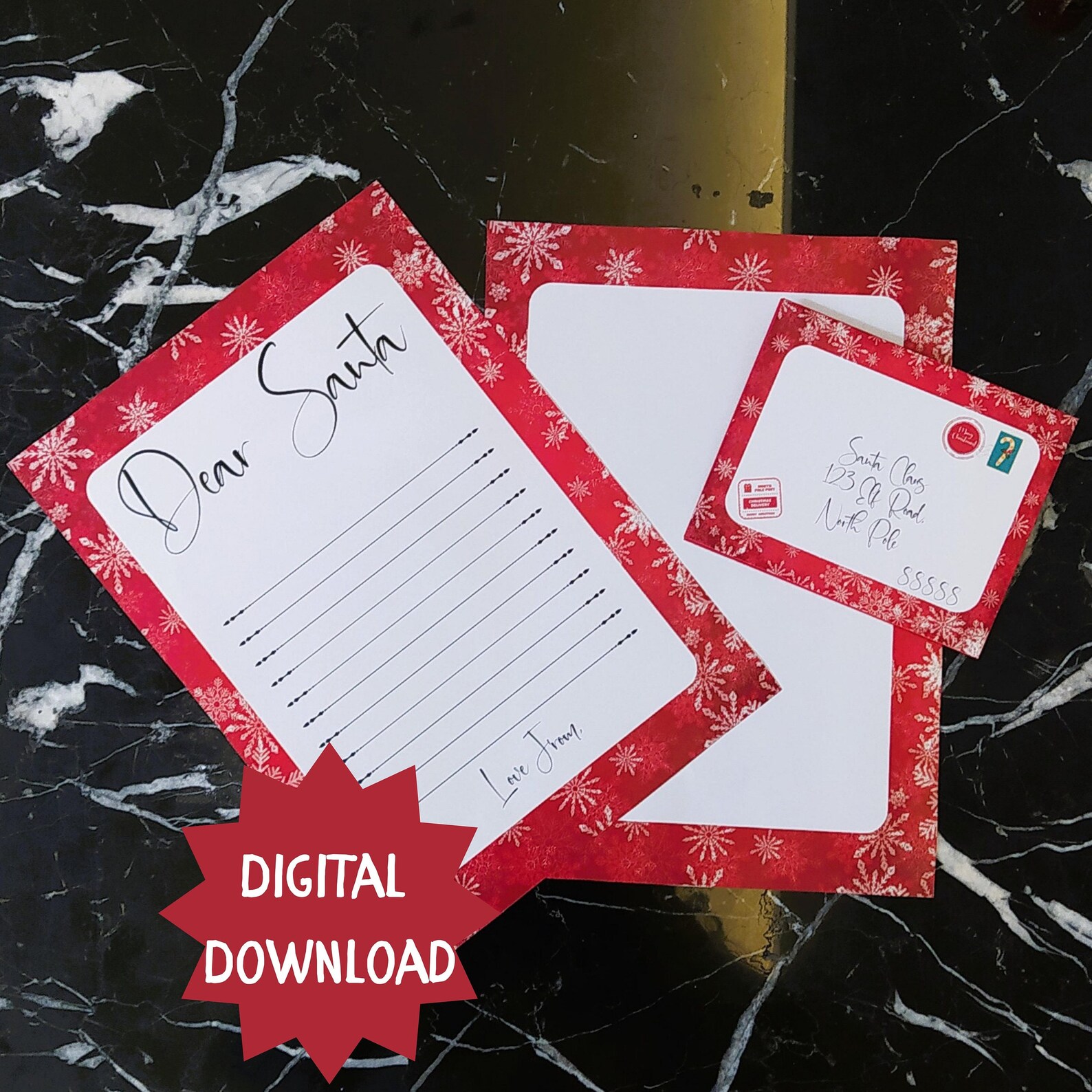 Santa Letter Envelope, Official Letter to Santa With Matching Envelope ...