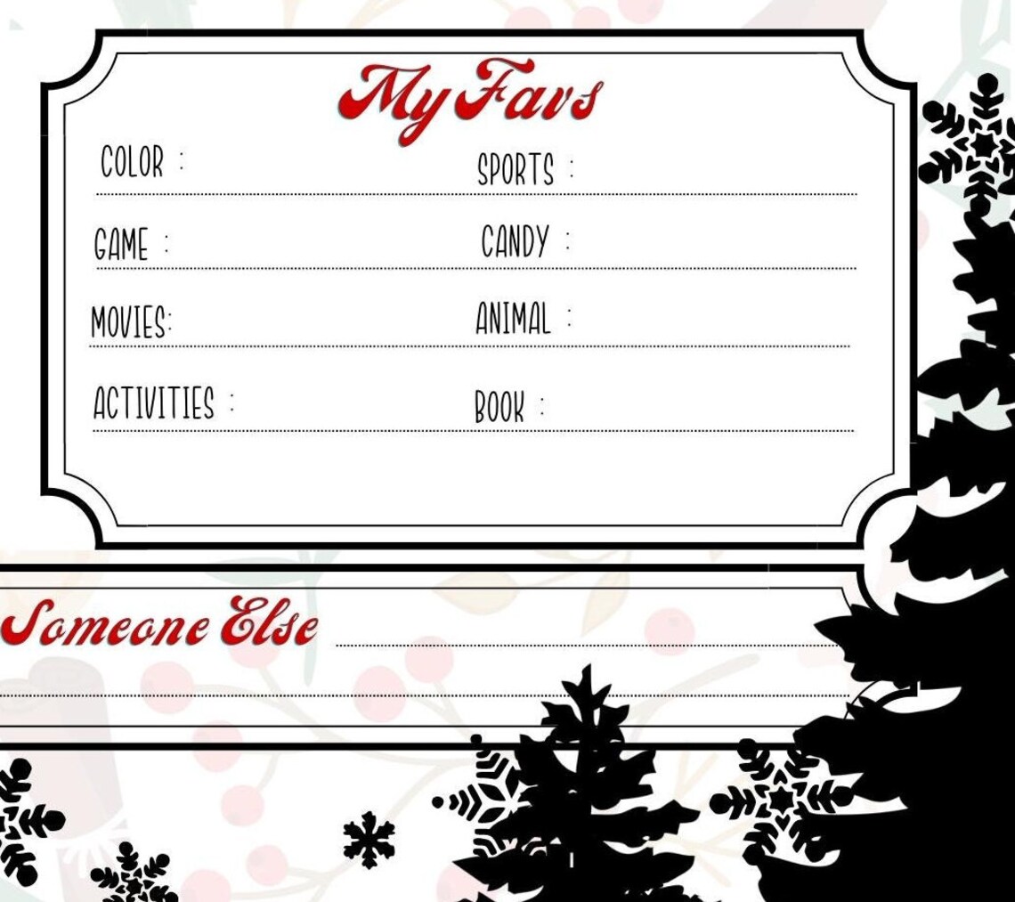 Printable Christmas Gift Wish List Template, My Christmas Wish List ...