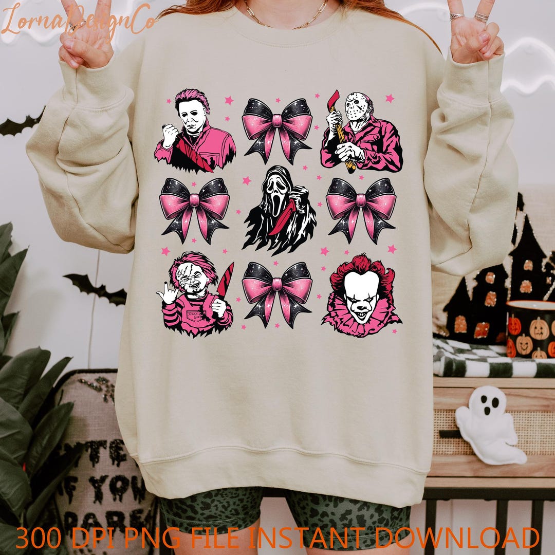 Coquette Bow Horror Movie Characters Png, Halloween Horror Characters ...