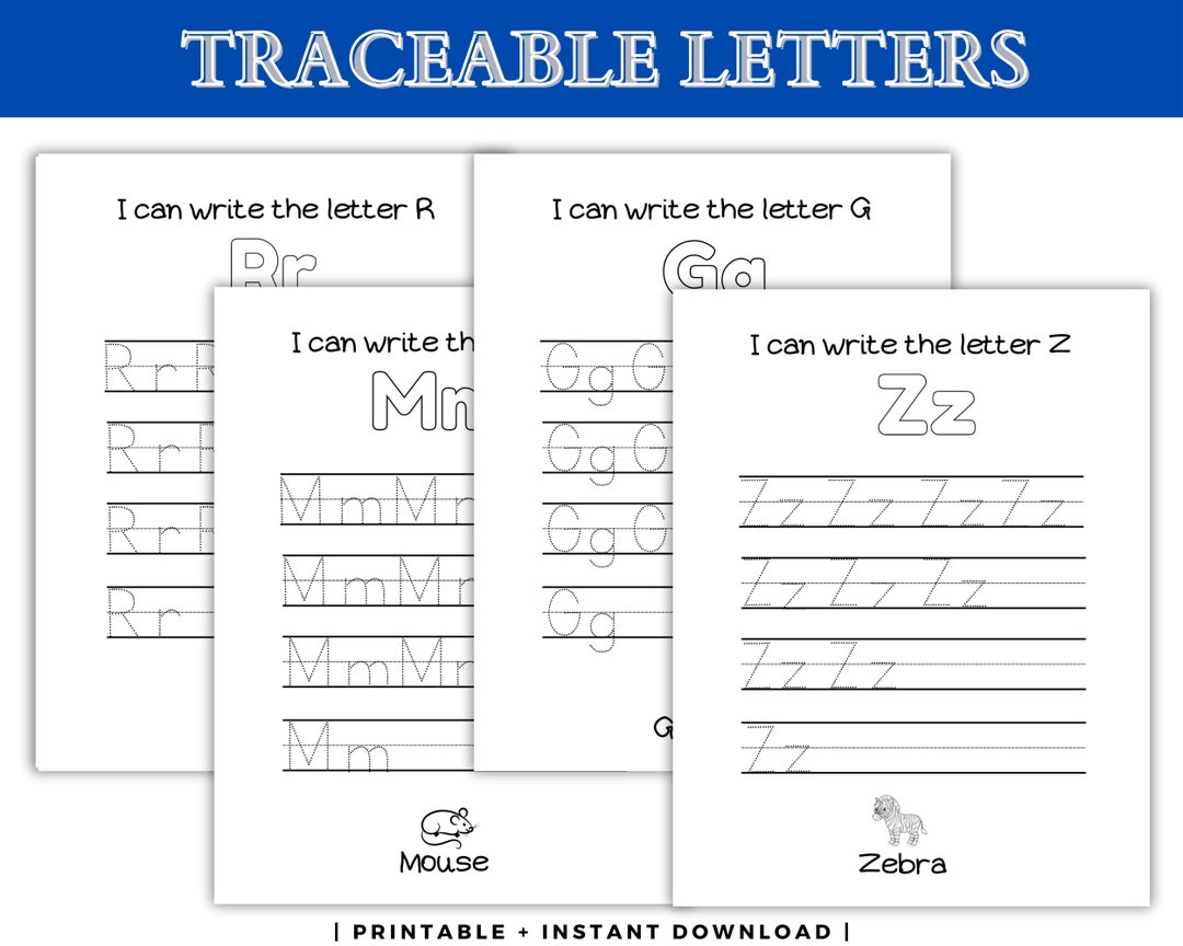 Children's Printable Letter Tracing Pages-check Them Out Now!! INSTANT ...