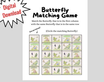 Butterfly Matching Game - Etsy