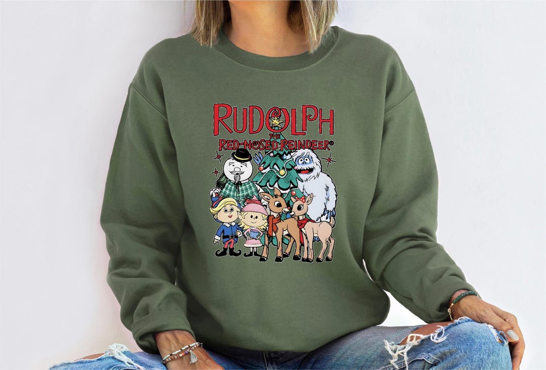Rudolph the Red Nosed Reindeer Sweatshirt, Christmas Movie Sweater ...