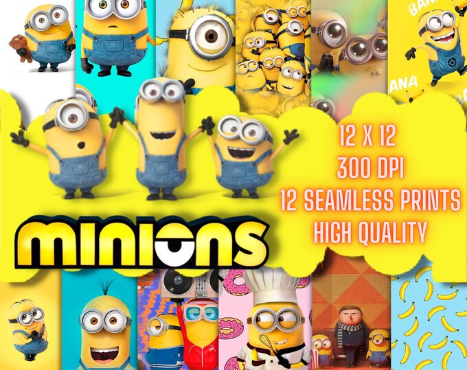 Minions Seamless Digital Paper Minions Wrapping Paper, Minions Digital ...