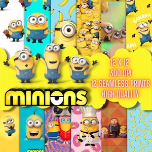 Minions Seamless Digital Paper Minions Wrapping Paper, Minions Digital ...