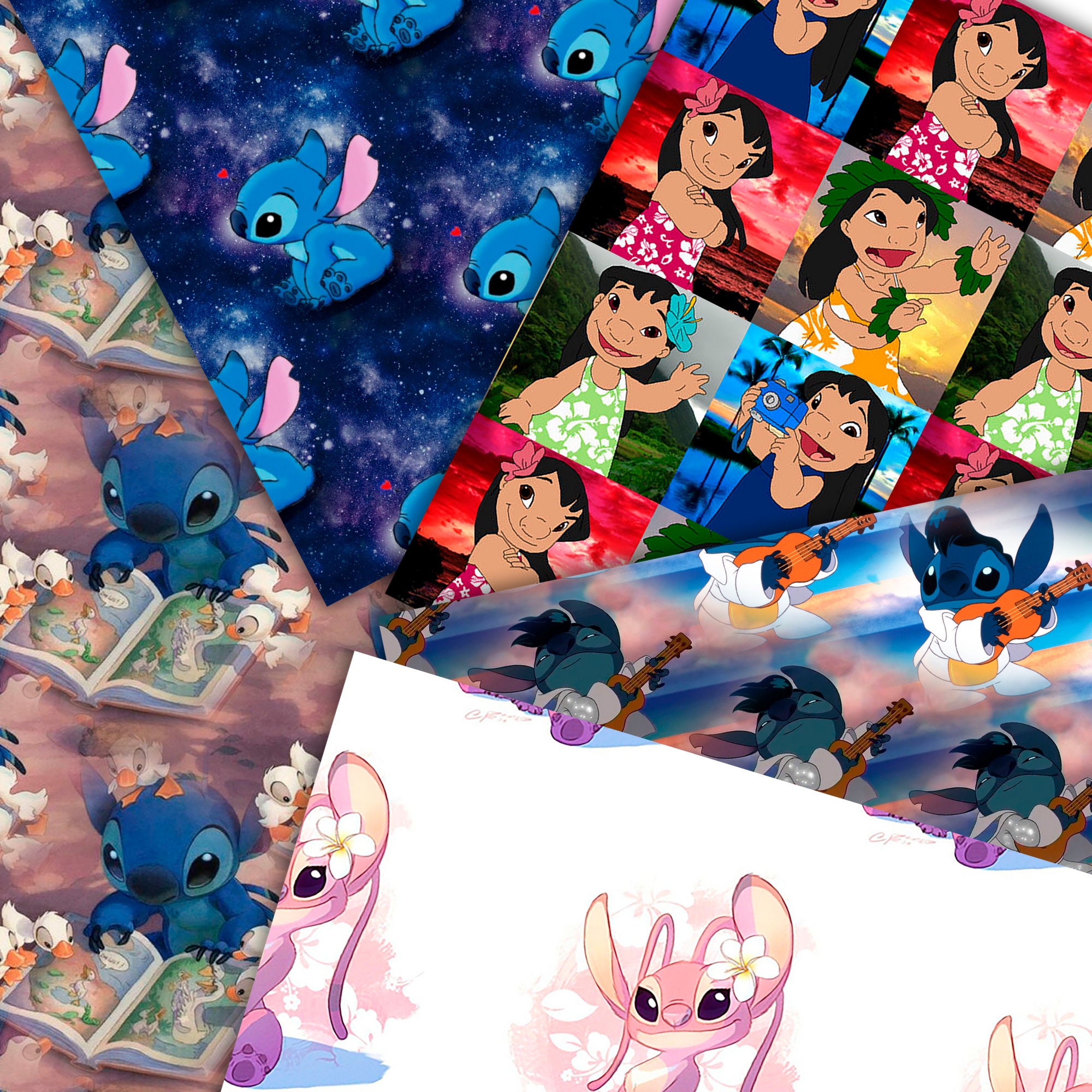 Lilo and Stitch Seamless Digital Paper 12x12 JPEG, Wrapping Paper ...