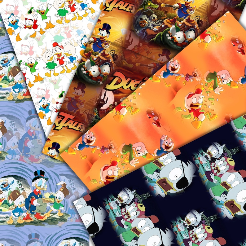 Ducktales Seamless Digital Paper, 12X12 Printable Pattern for Cards ...