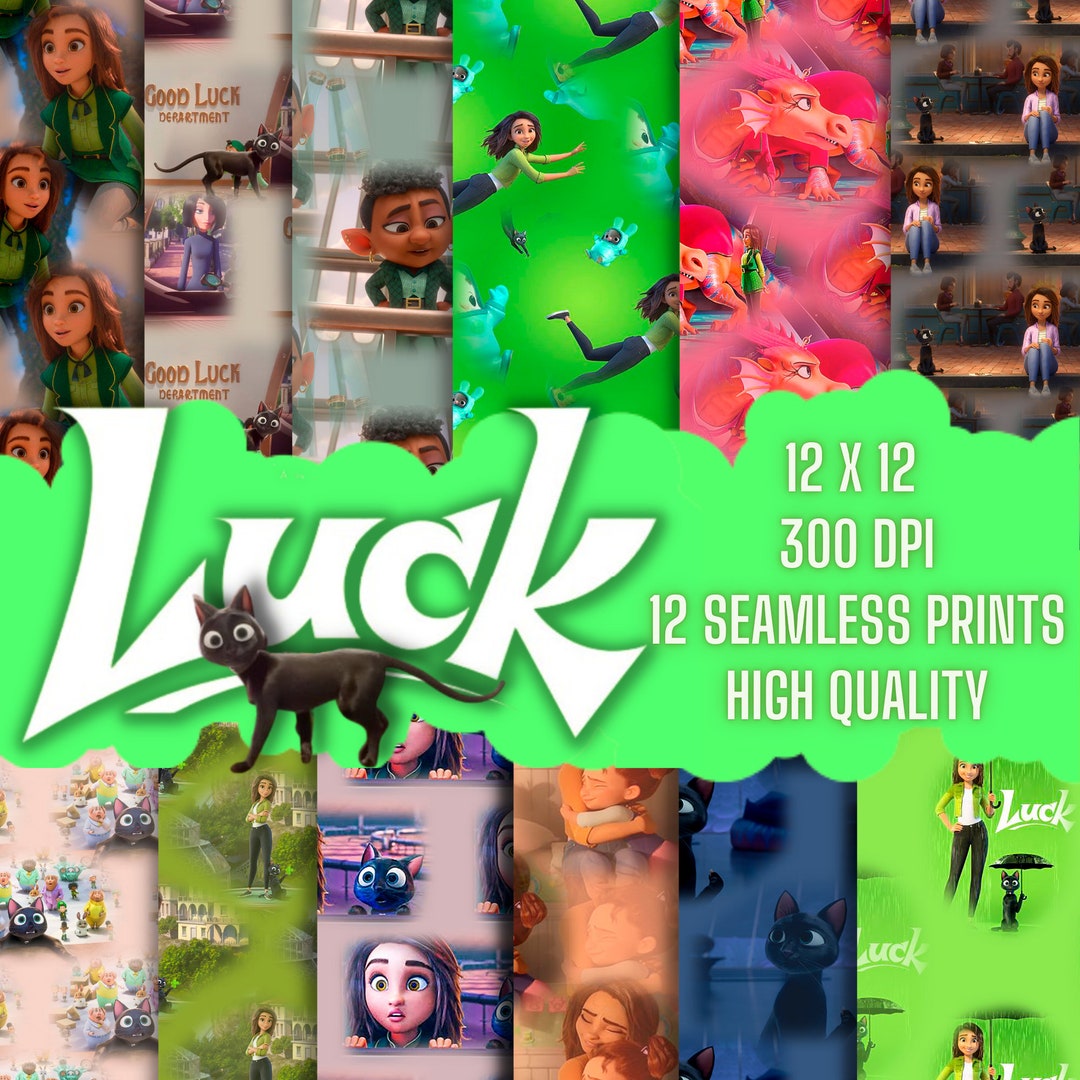 Cartoon Luck Digital Seamless Paper JPG 12x12, for Party, Scrapbooking ...