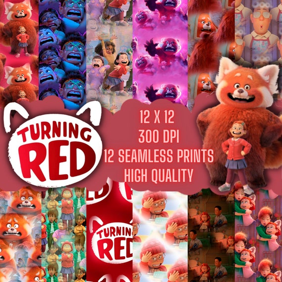 Turning Red Seamless Pattern Digital Paper 1212 Turning Red - Etsy