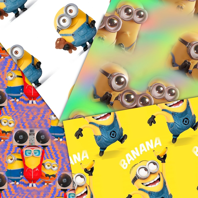 Minions Seamless Digital Paper Minions Wrapping Paper, Minions Digital ...