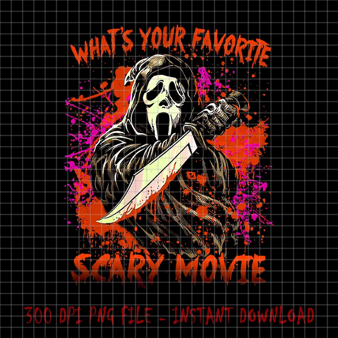 Halloween Horror Skeleton PNG, Scary Movie Digital Download, Retro ...