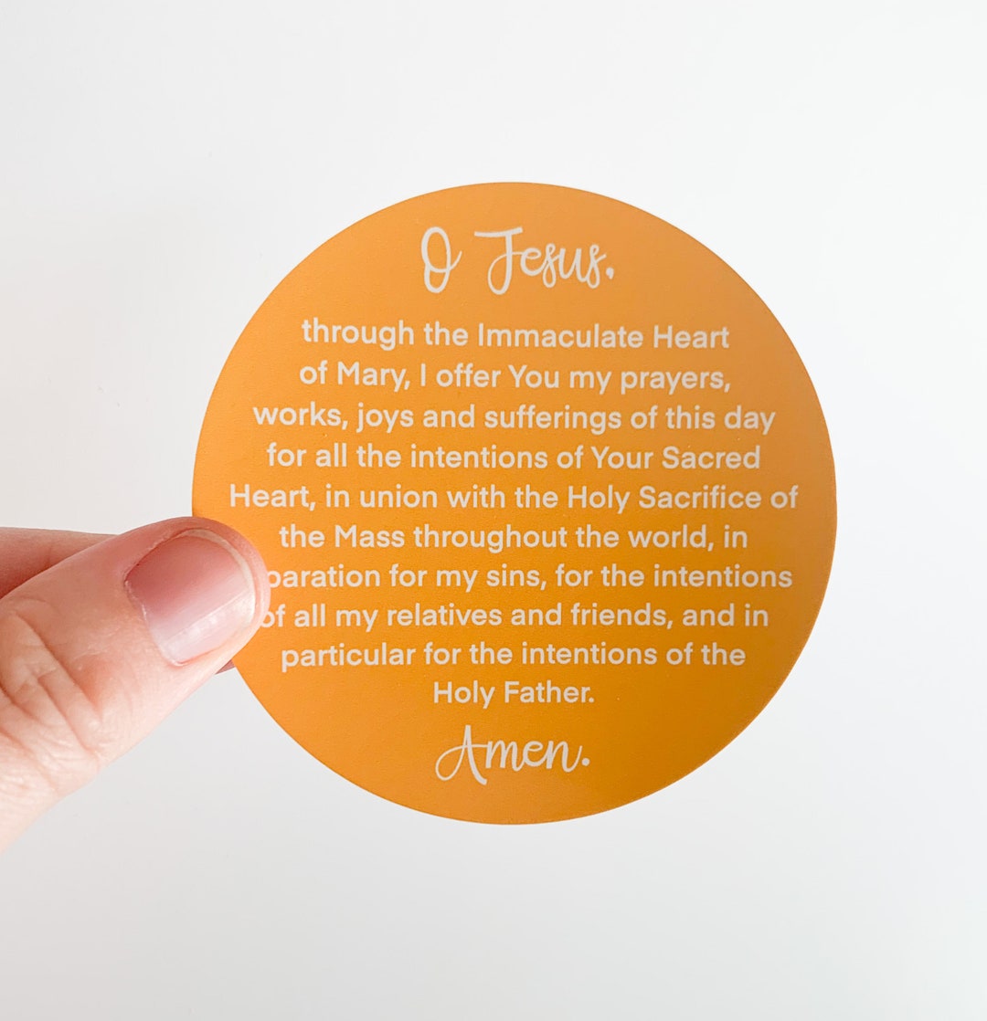 PACK OF 5 Catholic Morning Offering Prayer Static Cling - Etsy