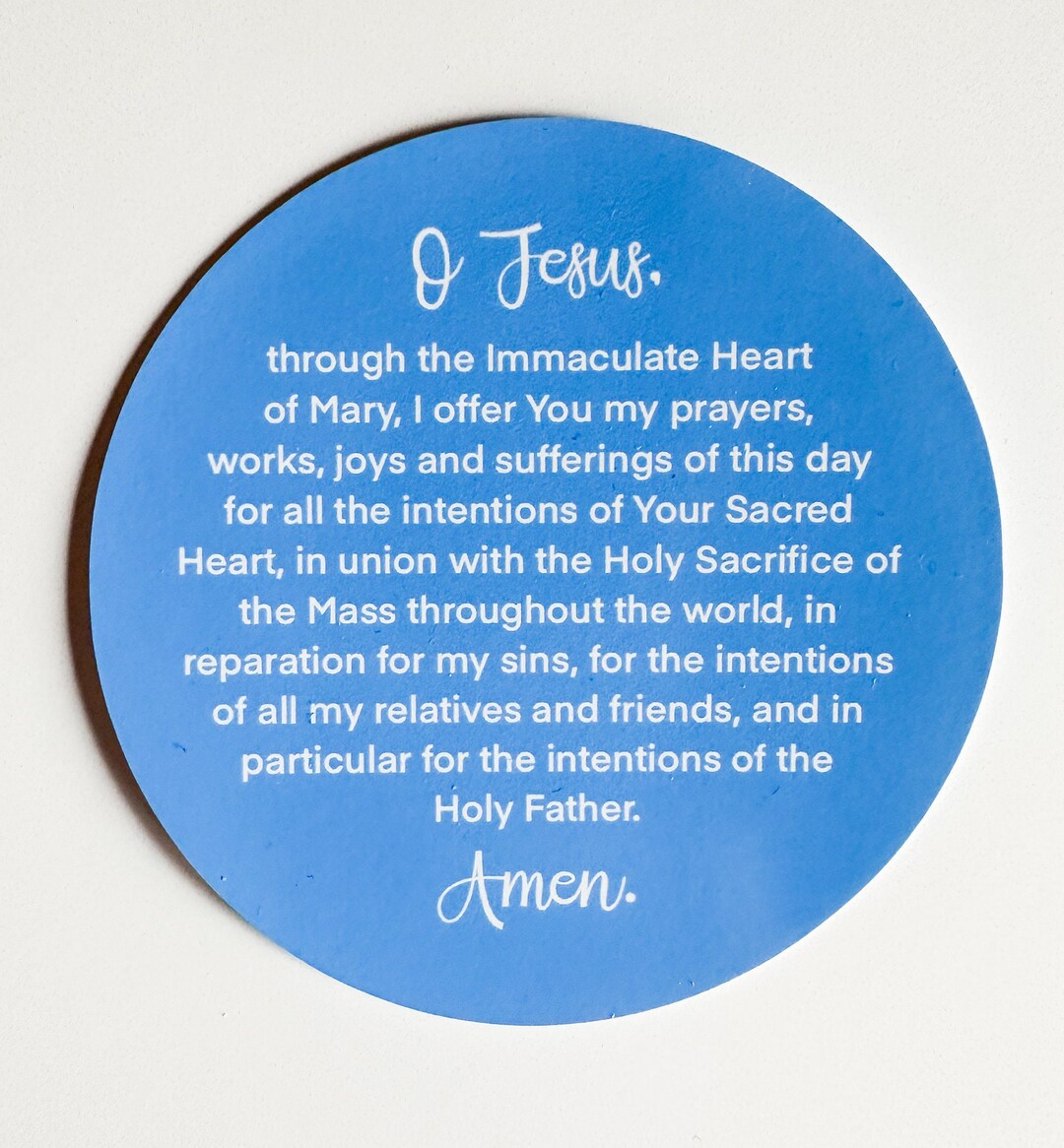 Catholic Morning Offering Prayer Static Cling (blue) - Etsy