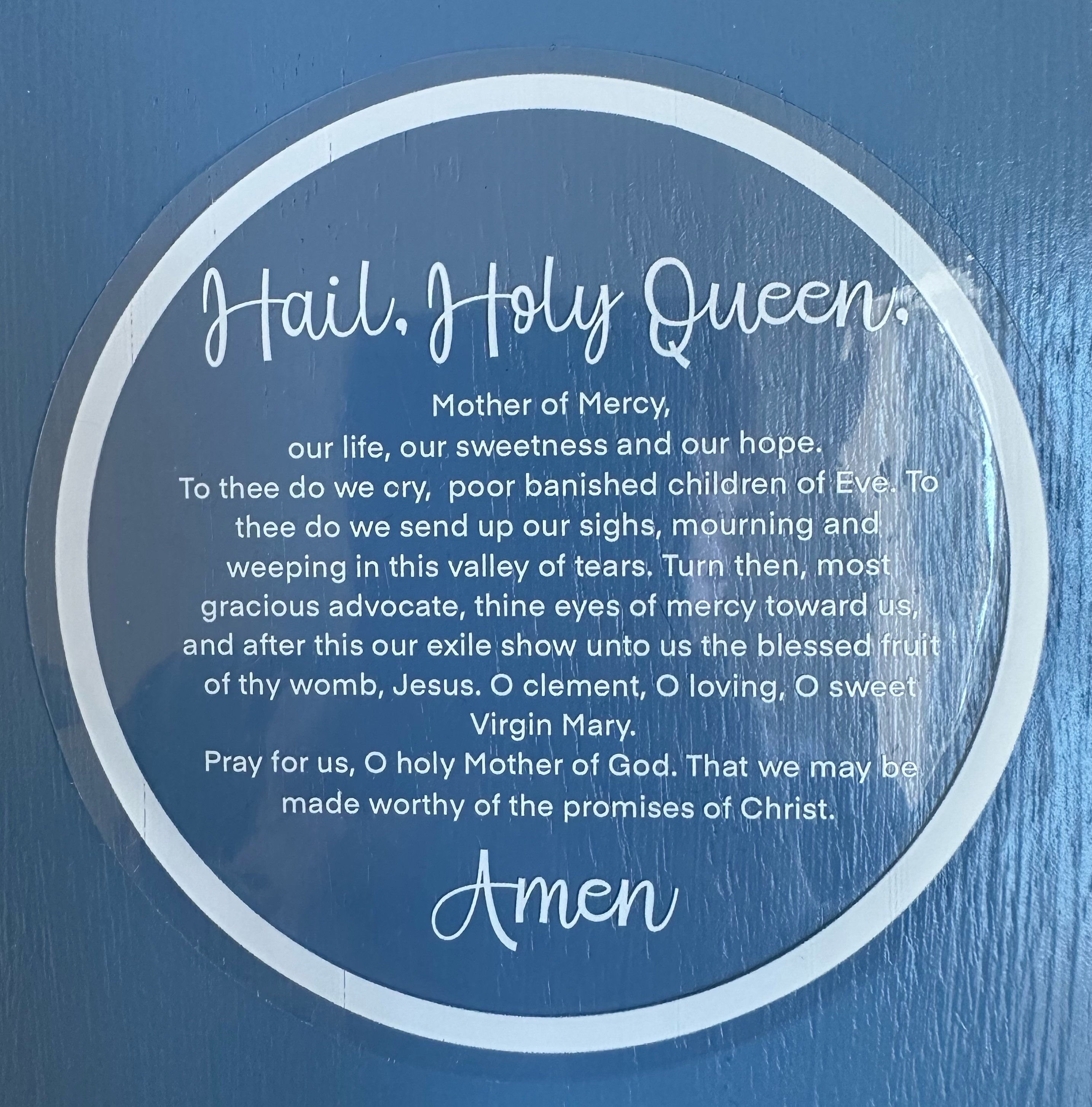 Hail Holy Queen Prayer Window Cling clear - Etsy
