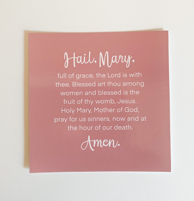 PACK OF 10 Catholic Hail Mary Prayer Static Cling - Etsy