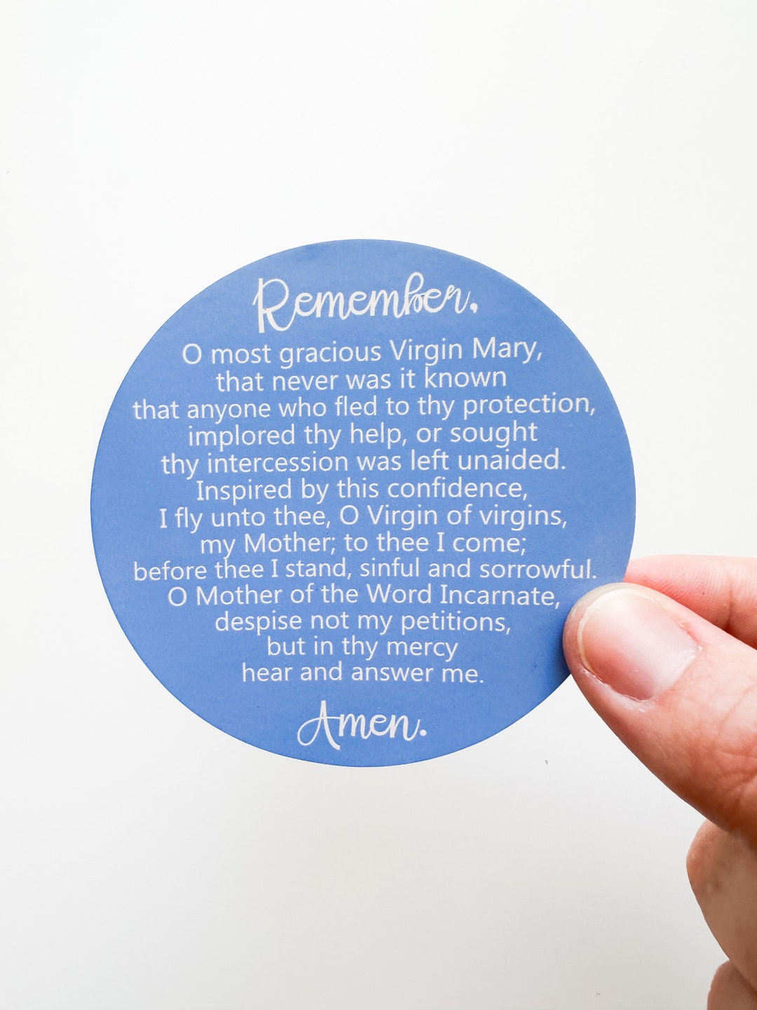 PACK OF 10 Catholic MEMORARE Prayer Static Clings - Etsy