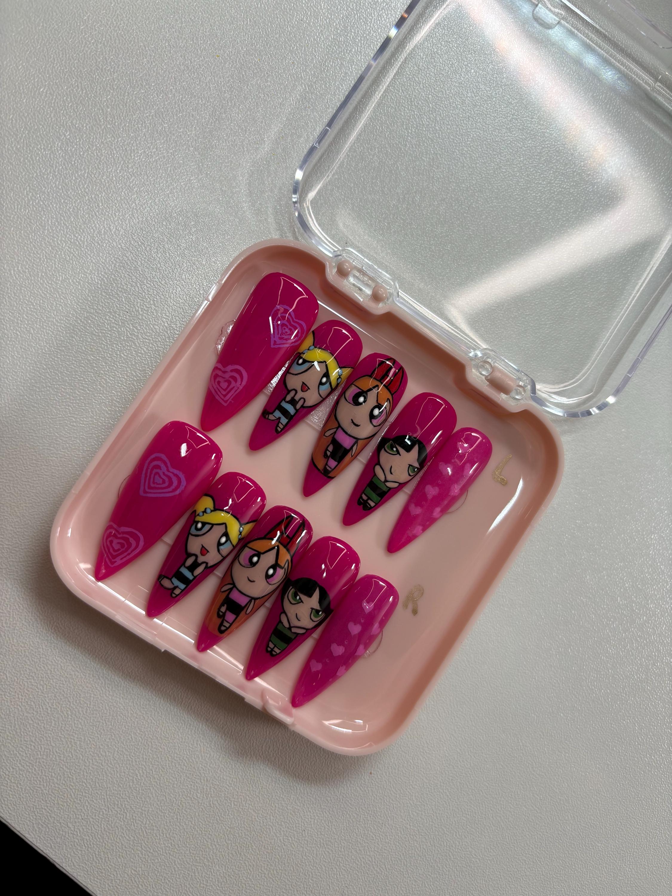 Powerpuff Girl Inspired Press on Nails - Etsy