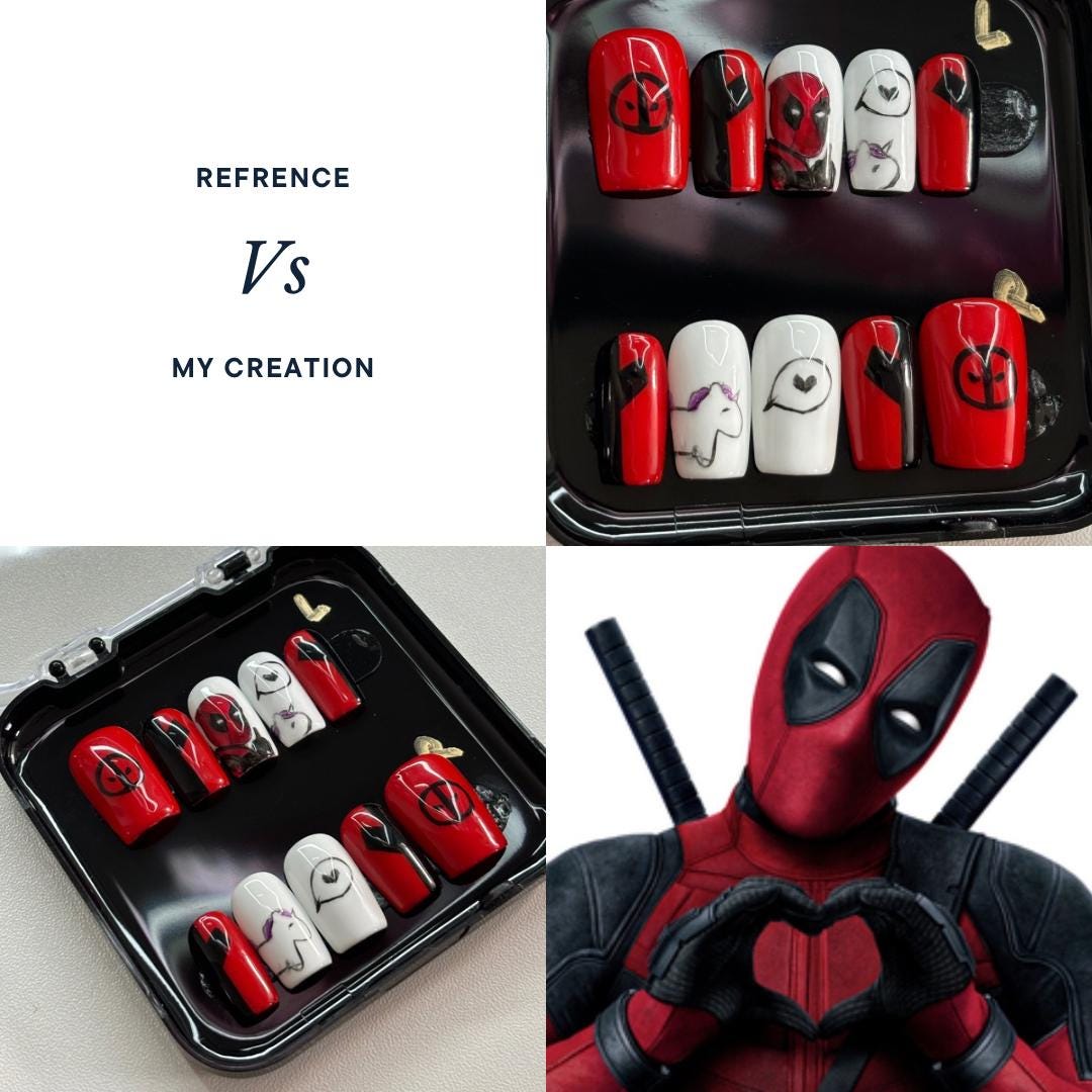 Deadpool Inspired Press on Nails - Etsy