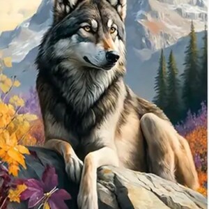 Wolf (round) 30x40cm Diamond Art Kit - Etsy