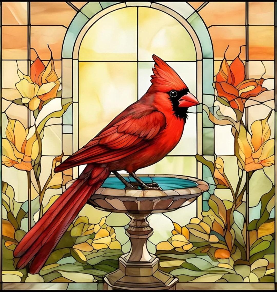 Cardinal round 30x30 Diamond Art Kit - Etsy