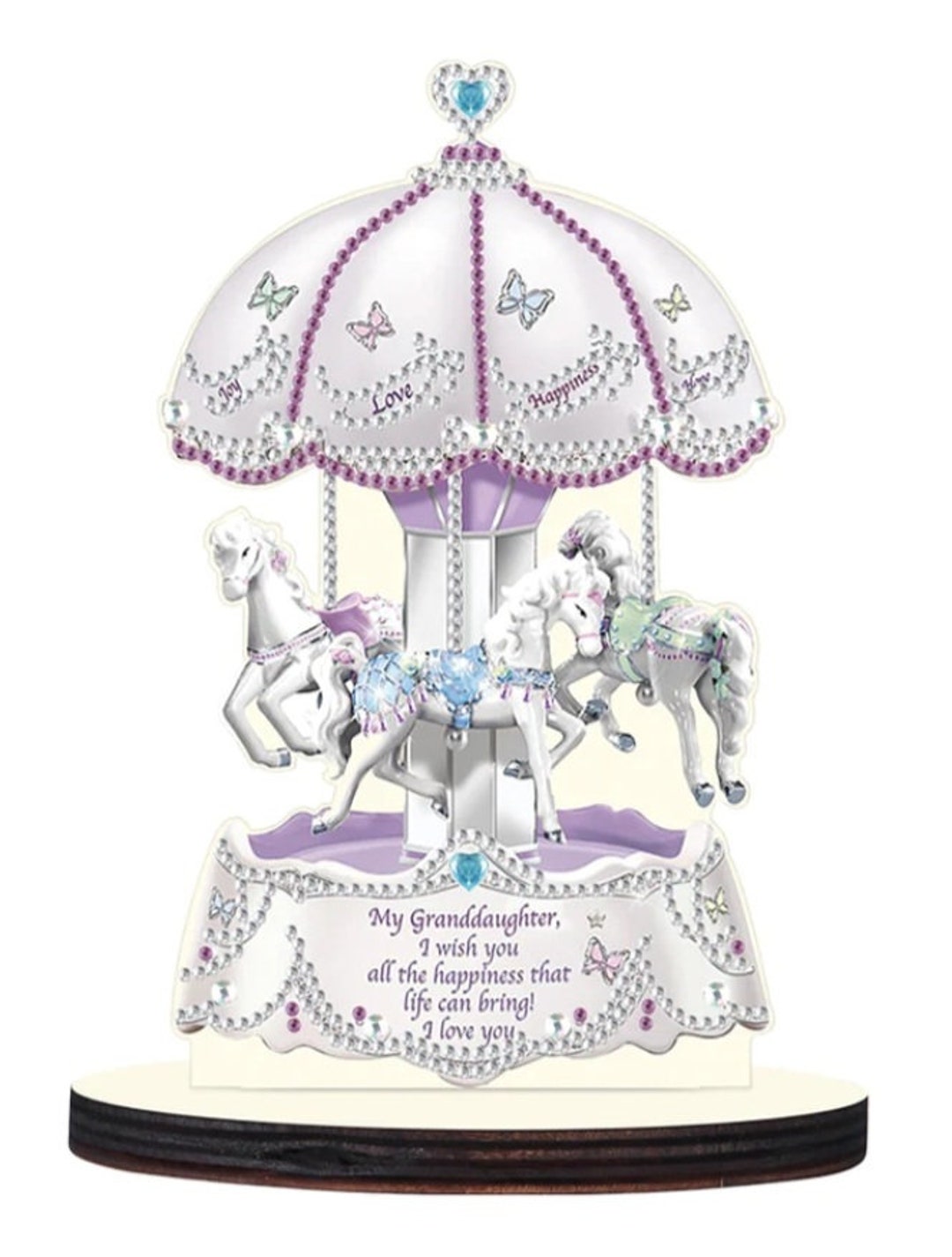 Carousel Wood Table Top Decor crystal - Etsy