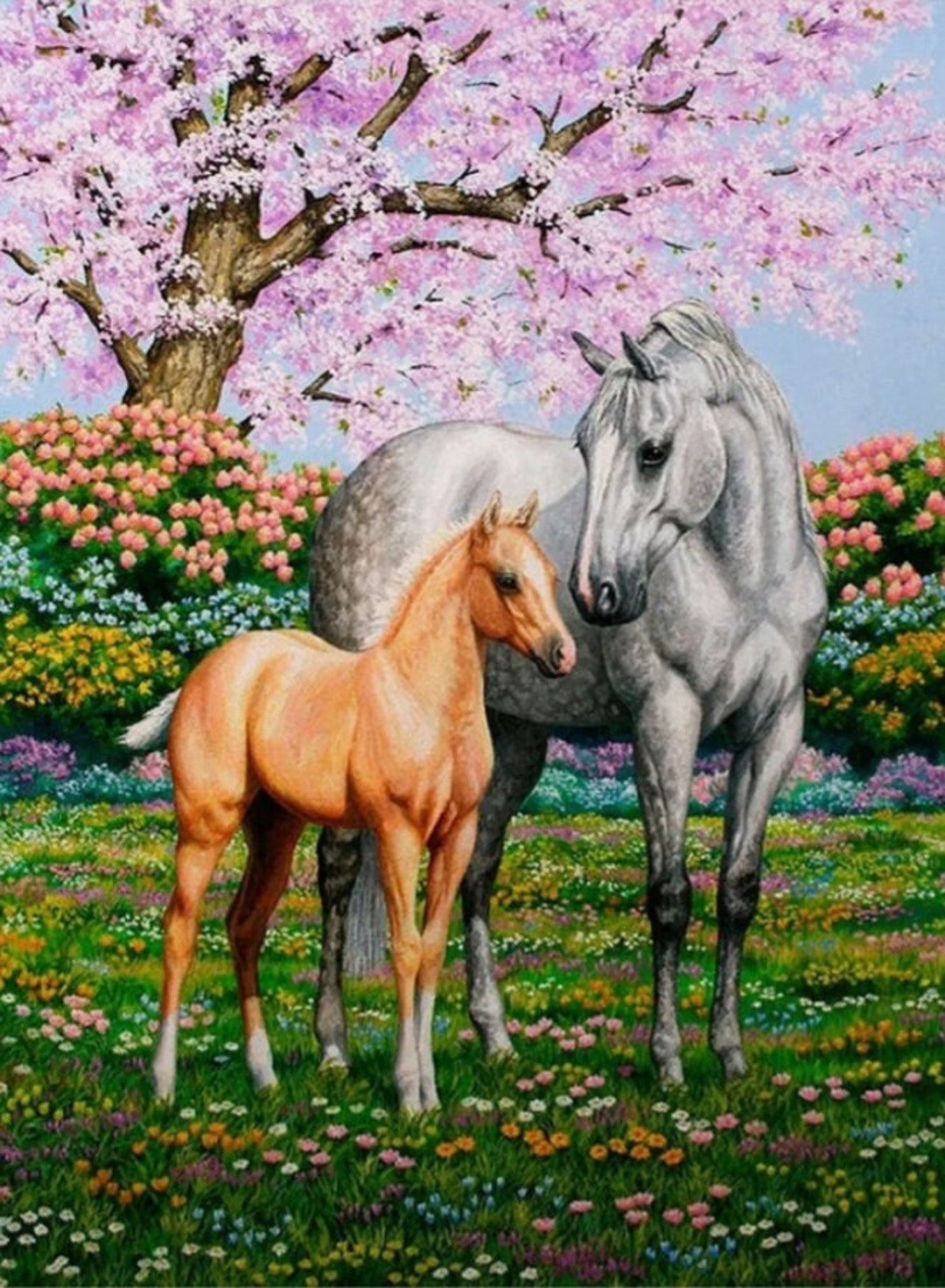 Horse and Foal (round) 50x40cm Diamond Art Kit - Etsy