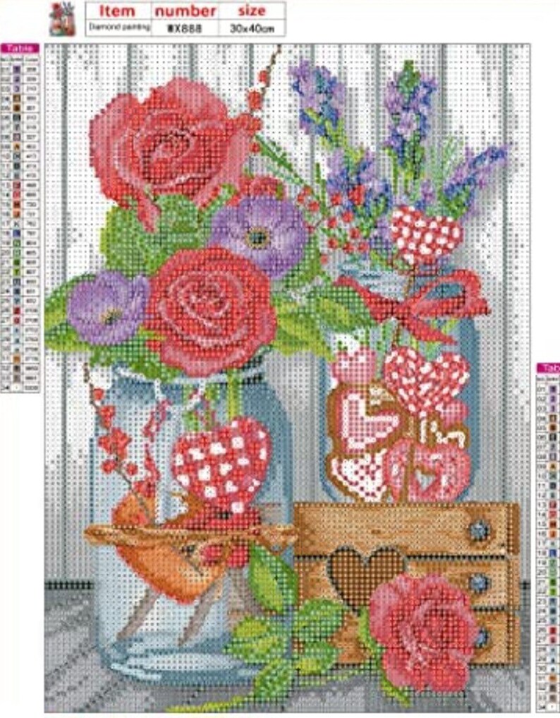 Floral (round) 30x40cm Diamond Art Kit - Etsy