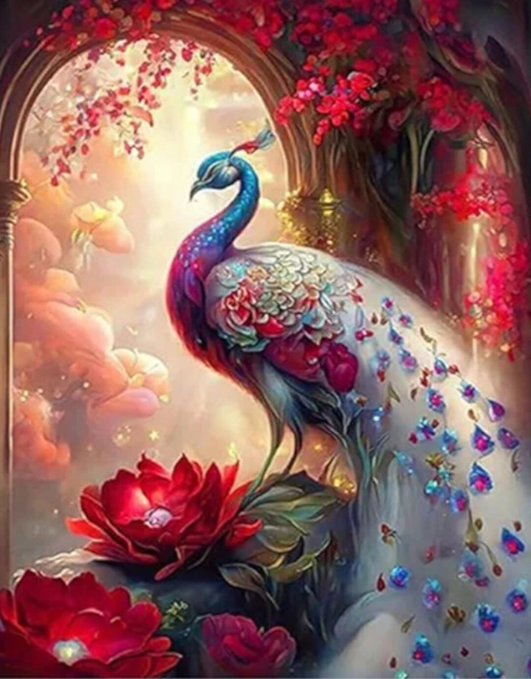 Peacock (round) 30x40 Diamond Art Kit - Etsy